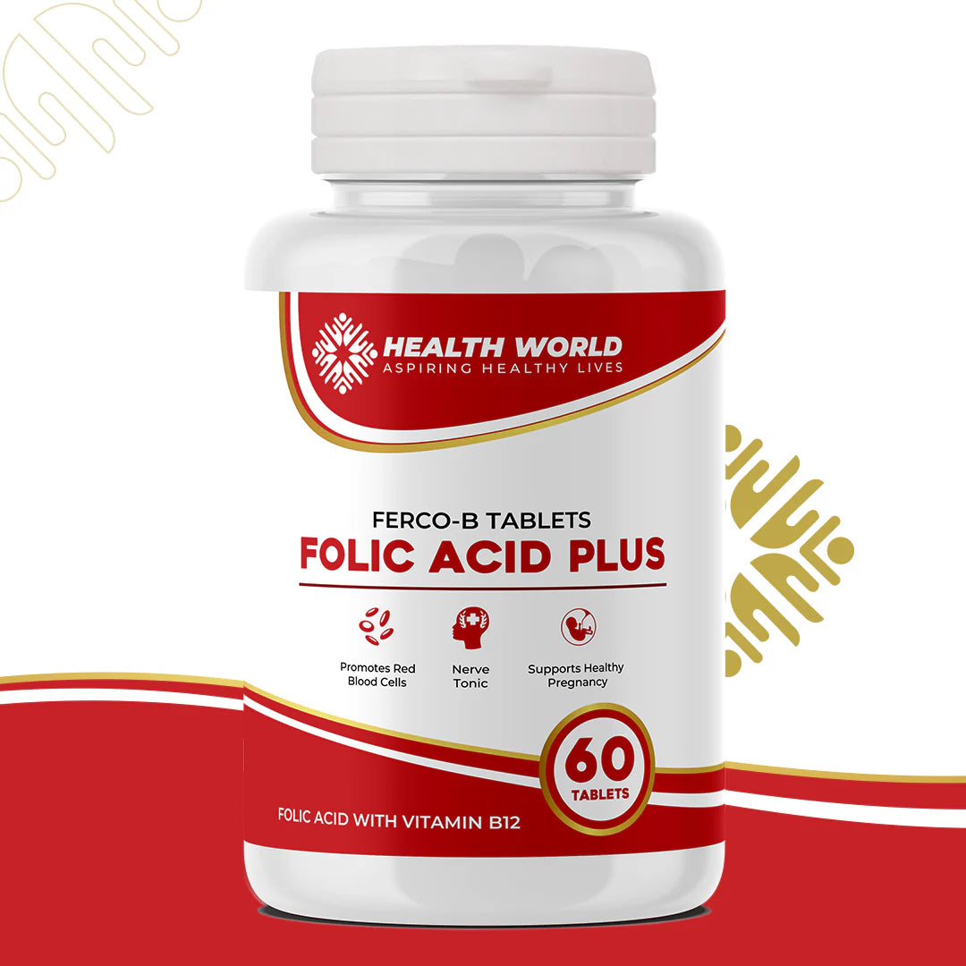 Health World - FOLIC ACID PLUS - 60 Tablets – CSH Pharmacy